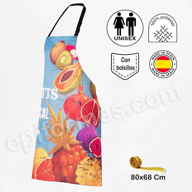 Delantal con peto ideal para frutería y cafeterías