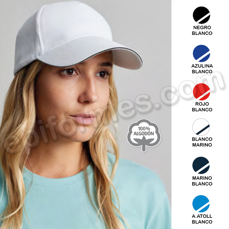 Gorra deportiva con visera 6 colores
