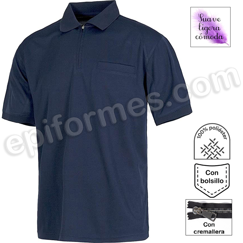 Polos técnicos con cremallera, en 6 colores